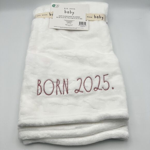 Rae Dunn | Bedding | New White Soft Plush Rae Dunn Baby Boy Girl ...